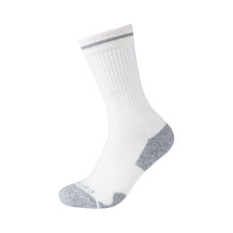 Socken Camano "Socken 1er Pack", Damen, Gr. 35-38, wei&szlig;, 50% Wolle, 26% Polyamid, 14% Polyester, 8% Polyacryl, 2% Elasthan, gestreift, Socken Socken, 1er Pack Mesh-Bel&uuml;ftungf&uuml;r perfektes Fu&szlig;klima, mit Mittelfu&szlig;-Bogenhalt