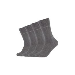 Socken Camano "Socken 4er Pack", Damen, Gr. 43-46, grau (dunkelgrau melange), 80% Viskose, 19% Polyamid, 1% Elasthan, uni, Socken Socken
