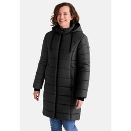 Wintermantel STOOKER WOMEN "Mantel JULIA mit Kapuze", Damen, Gr. 44/46, schwarz, 100% Polyester, slim fit lang, M&auml;ntel Wintermantel, Outdoormantel figurumspielend gef&uuml;ttert Kapuze f&uuml;r Damen