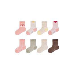 Socken Camano "Babysocken ca-soft 8er Pack", M&auml;dchen, Gr. 19-22, rosa (pink dogwood), 72% Baumwolle, 26% Polyamid, 2% Elasthan, gemustert, Socken Socken, 8er Pack Aus OCS zertifizierter Baumwolle, Ohne einengenden Gummibund