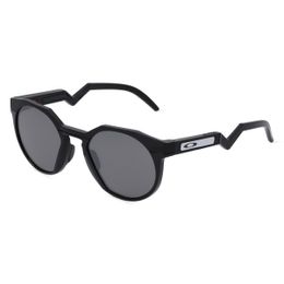 Oakley OO9242 HSTN | Herren-Sonnenbrille | Fassung: Vollrand, Rund, Kunststoff, Schwarz Matt | Glasfarbe: Grau