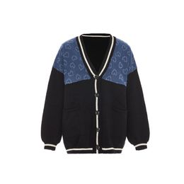 SANIKA Strickjacke Damen Gr&ouml;&szlig;e M blau / opal / schwarz / wei&szlig;