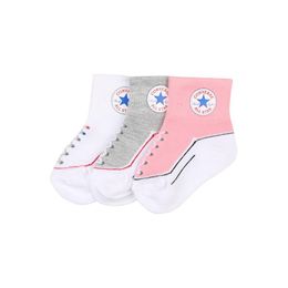 Converse Socken 'INFANT' M&auml;dchen Gr&ouml;&szlig;e 16/17 grau / pink / wei&szlig;
