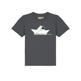Watabout.kids Shirt 'Astronaut In Paper Boat' girl Grey size 134/146