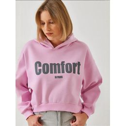 Bianco Lucci Sweatshirt Damen Gr&ouml;&szlig;e S/M dunkelgrau / rosa