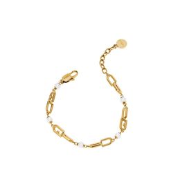 Furla Jewellery Armband 'FURLA CHAINED LOGO' Damen Gr&ouml;&szlig;e One Size gold / wei&szlig;