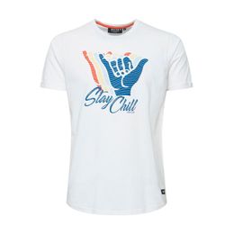INDICODE JEANS T-Shirt 'Daniel' Herren Gr&ouml;&szlig;e S hellblau / hellgelb / orange / wei&szlig;