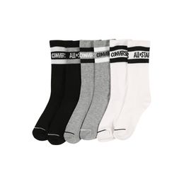 Converse Socken 'Wordmark Crew' Jungen Gr&ouml;&szlig;e 30/32 graumeliert / schwarz / wei&szlig;