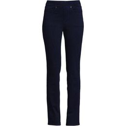 LANDS' END Mid Waist Straight Knit Jeans, Damen,  Blau, Baumwoll-Mischung/Polyester-Mischung, by Lands' End