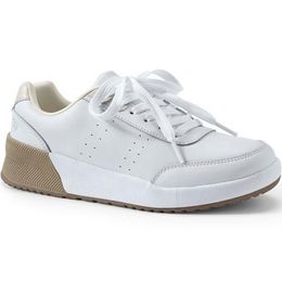 LANDS' END Active-Sneaker aus Leder, Damen,  Wei&szlig;, Leder/Rauleder/Polyurethan, by Lands' End