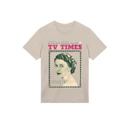 F4NT4STIC T-Shirt 'TV Times Queen Elizabeth II 1957 Cover' Herren Gr&ouml;&szlig;e M sand / gr&uuml;n / rot