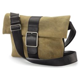 Ackermann Taschenmanufaktur Damen-Schultertasche Hirschleder, Oliv