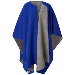R&oslash;ros Tweed Norwegischer Poncho Lammwolle