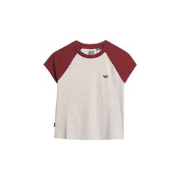 Superdry & Co T-Shirt 'Essential' Damen Gr&ouml;&szlig;e S/M hellgrau / burgunder