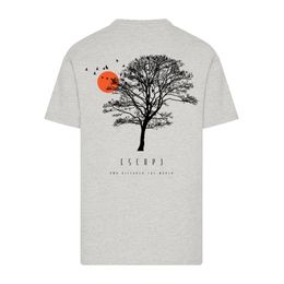 F4NT4STIC Shirt 'Escape Discover the World Tree Birds' male Grey size XXXL