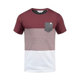 !Solid Gestreiftes T-Shirt 'Malte' mit Brusttasche Herren Gr&ouml;&szlig;e XL grau / rot / wei&szlig;