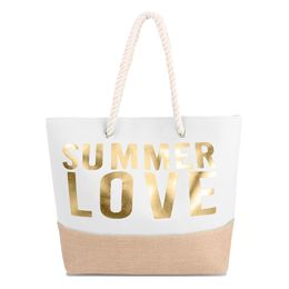 Normani Strandtasche Damen Gr&ouml;&szlig;e One Size sand / gold / wei&szlig;