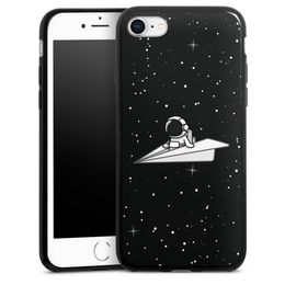 DeinDesign iPhone SE (2022) Handy Slim Case extra d&uuml;nn Silikon Handyh&uuml;lle schwarz H&uuml;lle Astronaut Comic Paper Silikon Slim Case