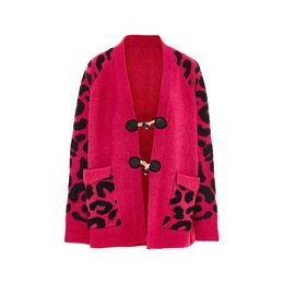 IMANE Strickjacke Damen Gr&ouml;&szlig;e M pink / schwarz