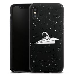 DeinDesign iPhone X Handy Silikon H&uuml;lle Case schwarz Handyh&uuml;lle Astronaut Comic Paper