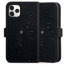 DeinDesign iPhone 11 Pro Handy Klapph&uuml;lle Handyh&uuml;lle aus Kunst Leder schwarz Flip Case Space Weltall Astronaut Sideflip mit Lasche