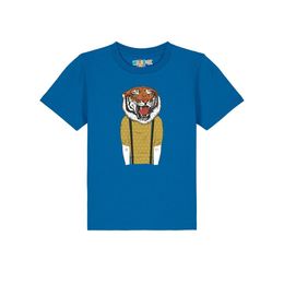 Watabout.kids Shirt 'Tiger Head' girl Blue size 134/146