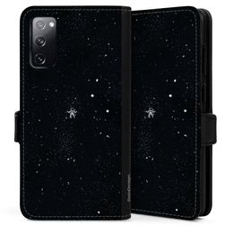 DeinDesign Galaxy S20 Handy Klapph&uuml;lle Handyh&uuml;lle aus Kunst Leder schwarz Flip Case Space Astronaut Weltall Sideflip mit Lasche