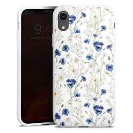 DeinDesign iPhone Xr Handy Silikon H&uuml;lle Case wei&szlig; Handyh&uuml;lle Flower Flowers Muster Silikon Case