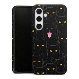 DeinDesign Galaxy S24 Handy Panzer Handyh&uuml;lle robuste Outdoor H&uuml;lle Schutzh&uuml;lle matt Eye Cat Muster Tough Case