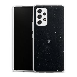 DeinDesign Galaxy A53 5G Handy Silikon H&uuml;lle Case wei&szlig; Handyh&uuml;lle Space Astronaut Weltall Silikon Case