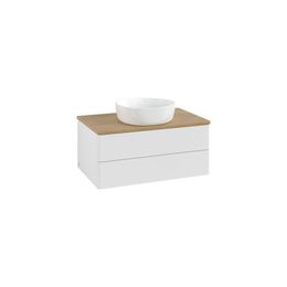 Villeroy & Boch V&B Waschtischunterschrank mit Frontstruktur Antao 80x36x50cm, WBP hon. Oa, glo wh. Lac ; Villeroy & Boch (K19111GF)