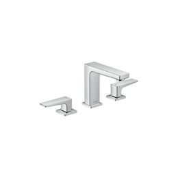 Hansgrohe 3-Loch-Waschtischarmatur 110 Metropol m HG, Pus-Op-Abl, Ausl. 132mm, chr (32514000)
