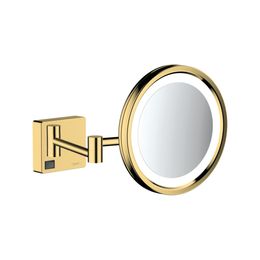 Hansgrohe Rasierspiegel AddStoris m LED, Wandmontage, polished gold optic (41790990)