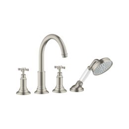 Hansgrohe Fertigmontageset Axor Montreux 4-L-BW-Rand-Arm, m KrG, Edelstahl-Optik (16546800)