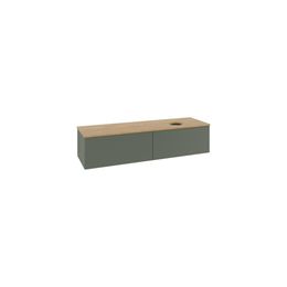 Villeroy & Boch V&B Waschtischunterschrank mit Frontstruktur -Beleuchtung Antao 160x50cm, WBP hon. Oa, lea gre. m Lac ; Villeroy & Boch (L38111HL)