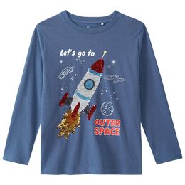 Topolino Jungen Langarmshirt mit Wendepailletten