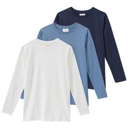 Yigga 3 Jungen Langarmshirts im Basic-Look