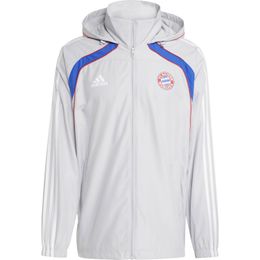 Adidas Fc Bayern M&uuml;nchen Windbreaker Herren - grau - Gr. S - Polyester
