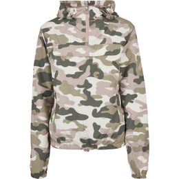 Urban Classics Damen Outdoorjacke "Urban Classics Damen Ladies Camo Pull Over Jacket"duskrosecamo, Gr. XS, mehrfarbig, 100% Polyester, Jacken