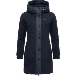 Outdoorjacke Ragwear "Cousy", Damen, Gr. 4XL (48), blau (dunkelblau), Obermaterial: 100% Polyester. Innenfutter: 100% Polyester, figurumspielend ca. Mitte Oberschenkel, hoch geschlossener Ausschnitt, &Auml;rmel ohne &Auml;rmelschlitz normaler Saum mit innenliegendem Gummizug, Jacken Outdoorjacke, flauschige &Uuml;bergangsjacke mit Teddyfell und Kapuze