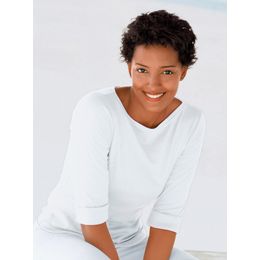 Rundhalsshirt Classic Basics "Shirt", Damen, Gr. 40, wei&szlig;, 100% Baumwolle, unifarben, Rundhals, Shirts Rundhalsshirt