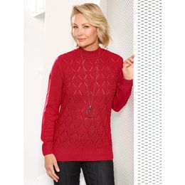 Stehkragenpullover Classic Basics "Stehkragen-Pullover", Damen, Gr. 38, rot, 100% Polyacryl, unifarben, Pullover Stehkragenpullover