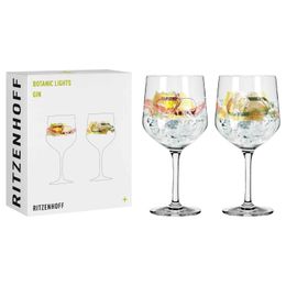 Ritzenhoff Gl&auml;ser-Set "Gin-Gl&auml;ser Botanic Lights 720 ml 2er Set transparent", 2 tlg., bunt, Trinkgef&auml;&szlig;e