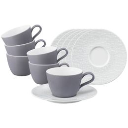 Seltmann Weiden Tasse "Kaffeetassen mit Untertassen Life Fashion 240 ml 6er Set", 12 tlg., grau, Trinkgef&auml;&szlig;e