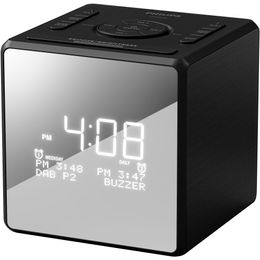 Philips Uhrenradio "TAR 4600", B:10,3cm H:10,35cm T:10,3cm, schwarz, Radios, Radiowecker mit USB-C-Ladeanschluss, Doppelalarm, DAB/FM
