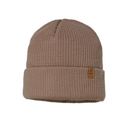 Beanie MaxiMo, Jungen, Gr. 53, grau (fungi), Fleece, Baumwolle, unifarben, M&uuml;tzen Beanie, aus Baumwolle, w&auml;rmend, gef&uuml;ttert, unifarben