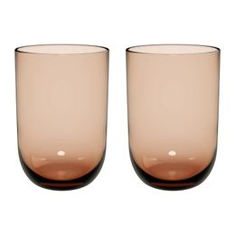 Longdrinkglas "Longdrinkbecher Like Glass 385 ml 2er Set", 2 tlg., braun, LIKE. BY VILLEROY & BOCH, Trinkgef&auml;&szlig;e