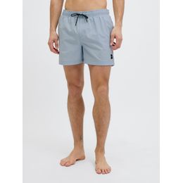 Jack & Jones JACK & JONES Herren Badeshorts "JPSTMAUI Badeshort mit elastischem Bund und normalem Schnitt", blau, Gr. XS, Web, Polyester, Badehosen, unifarben,