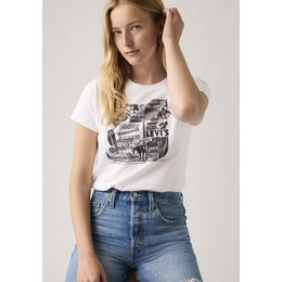 Levi's LEVI'S Damen T-Shirt "THE PERFECT TEE"zine cowboy grid hellwei&szlig;, Gr. XS, bedruckt, Jersey, Obermaterial: 100% Baumwolle, Shirts