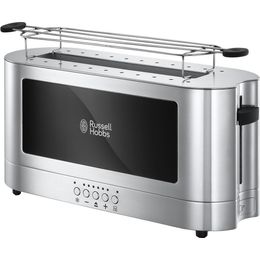 Russell Hobbs Toaster "Elegance 23380-56", B:13,2cm H:22cm T:39,6cm, silber, Toaster, Glas/Edelstahl, inkl Br&ouml;tchenaufsatz, 6 Br&auml;unungsstufen
